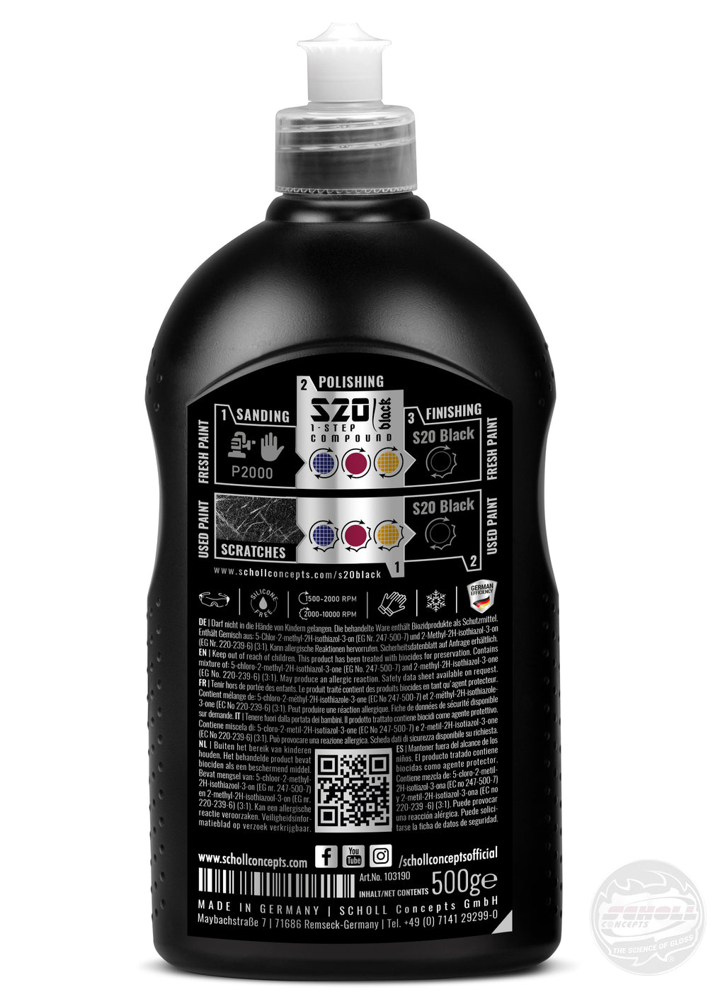 Buy Scholl Concepts S20 Black 1-Step Compound 500g